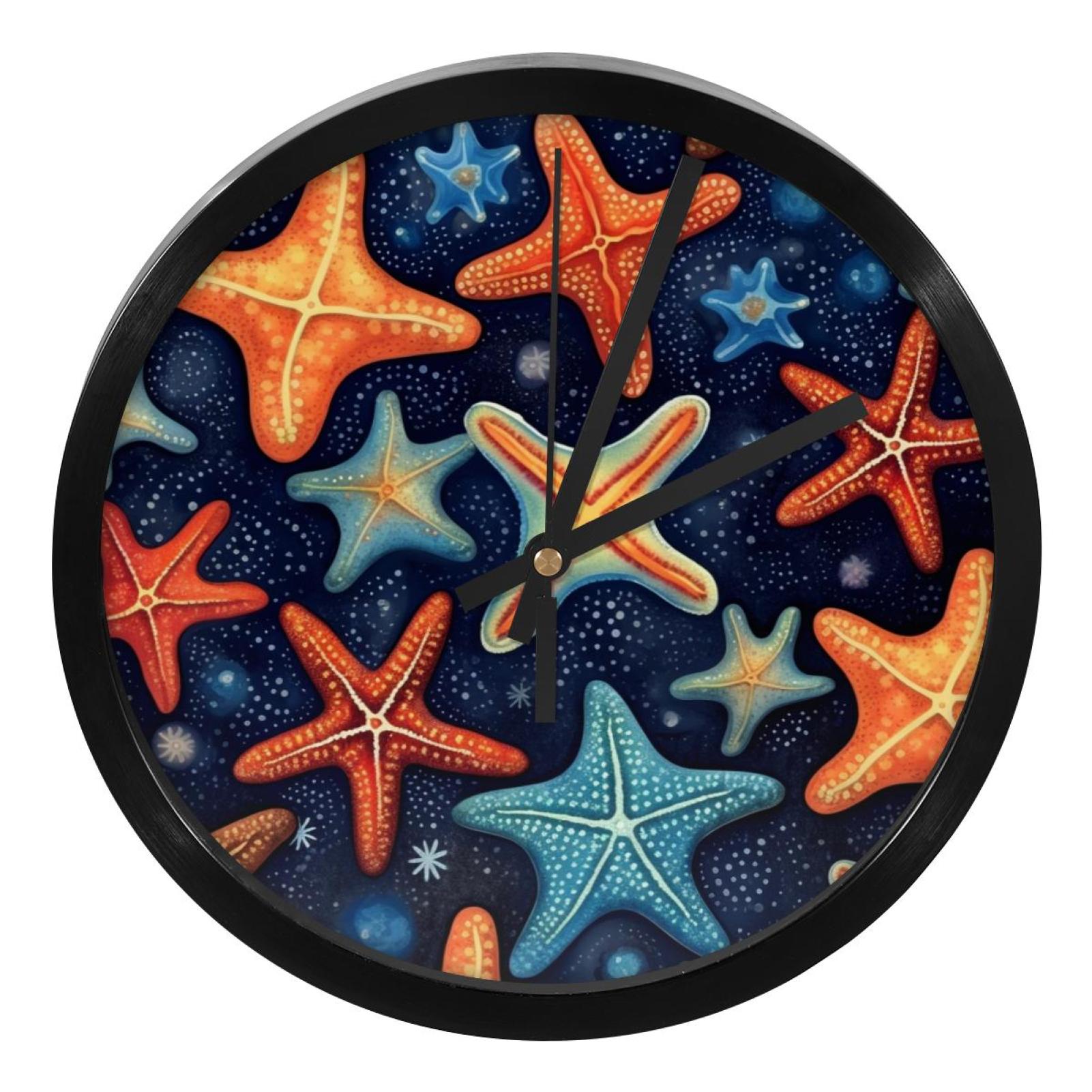 Starfish 9.8 Inch Silent Wall Clock, Round Digital Battery Operated ...