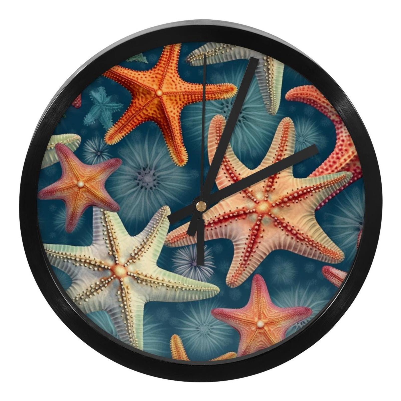 Starfish 9.8 Inch Silent Wall Clock, Round Digital Battery Operated ...