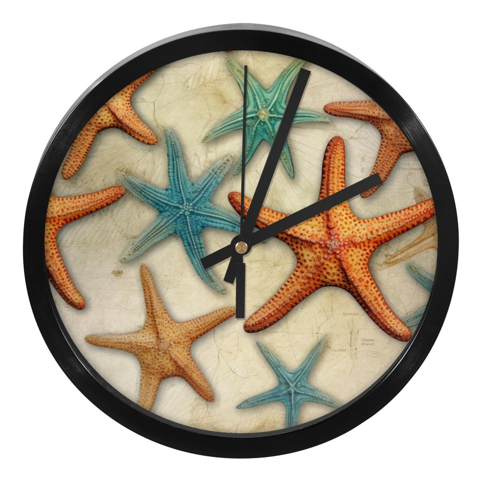 Starfish 9.8 Inches Silent Wall Clock, Round Digital Battery Operated ...