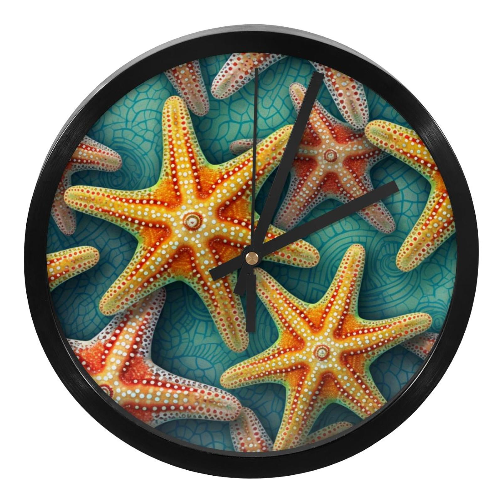 Starfish 9.8 Inches Silent Wall Clock, Round Digital Battery Operated ...