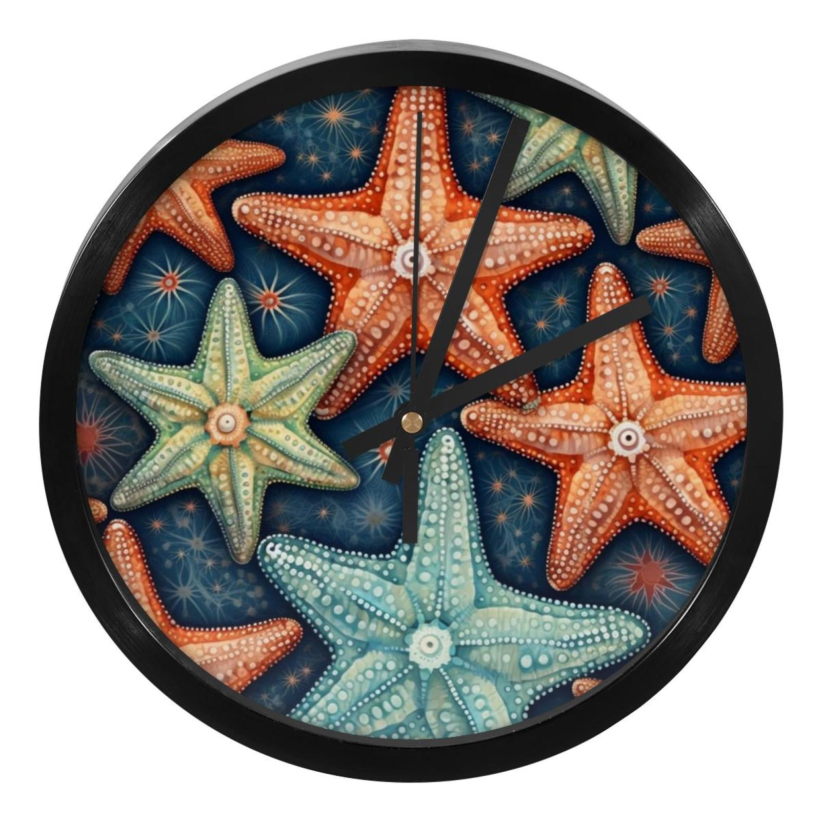 Starfish 9.8 Inches Silent Wall Clock, Round Digital Battery Operated ...