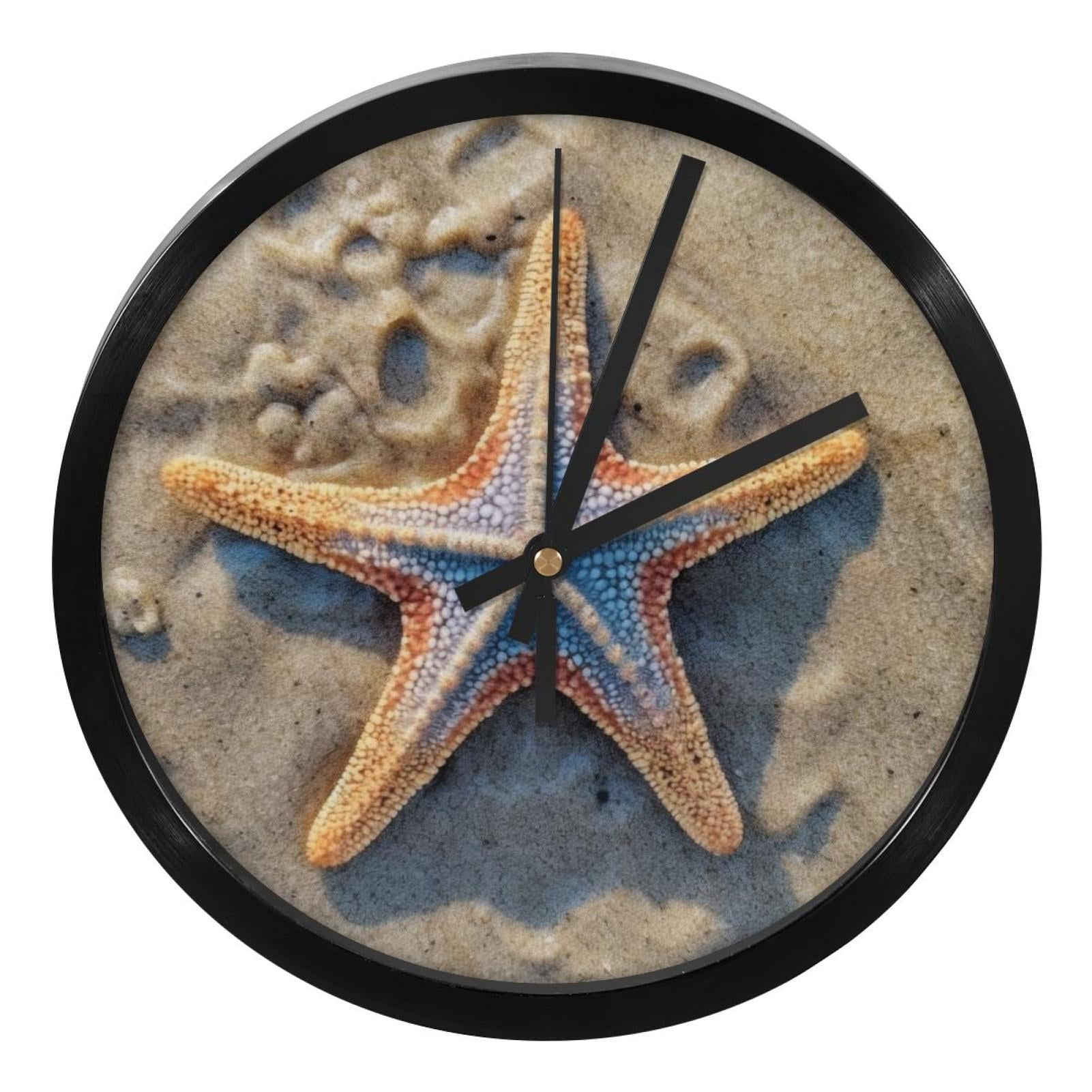 Starfish 9.8 Inches Silent Wall Clock, Round Digital Battery Operated ...
