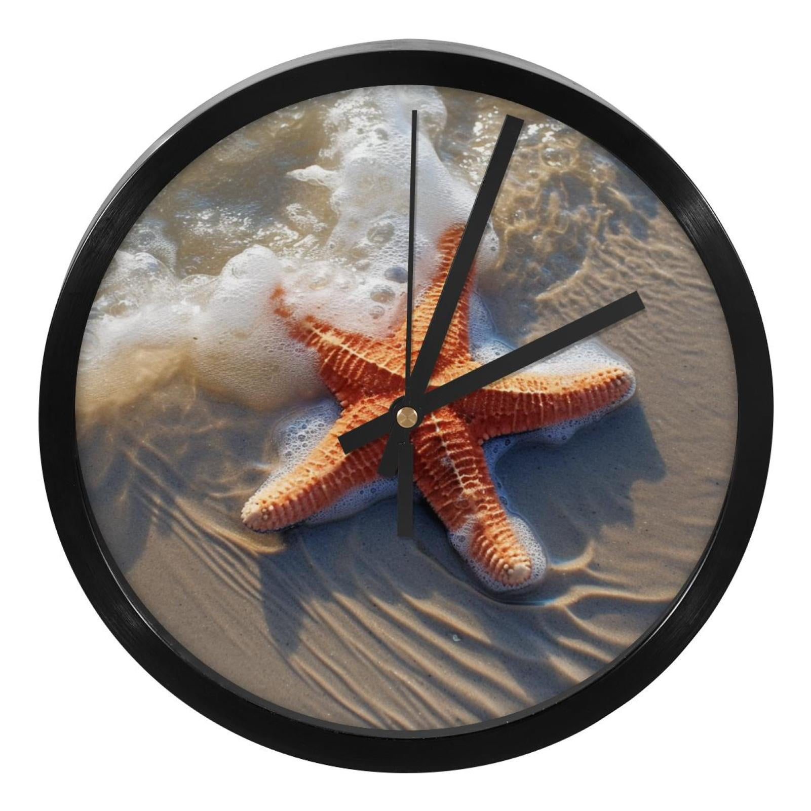 Starfish 9.8 Inches Wall Clock - Silent Round Digital Clock, Battery ...