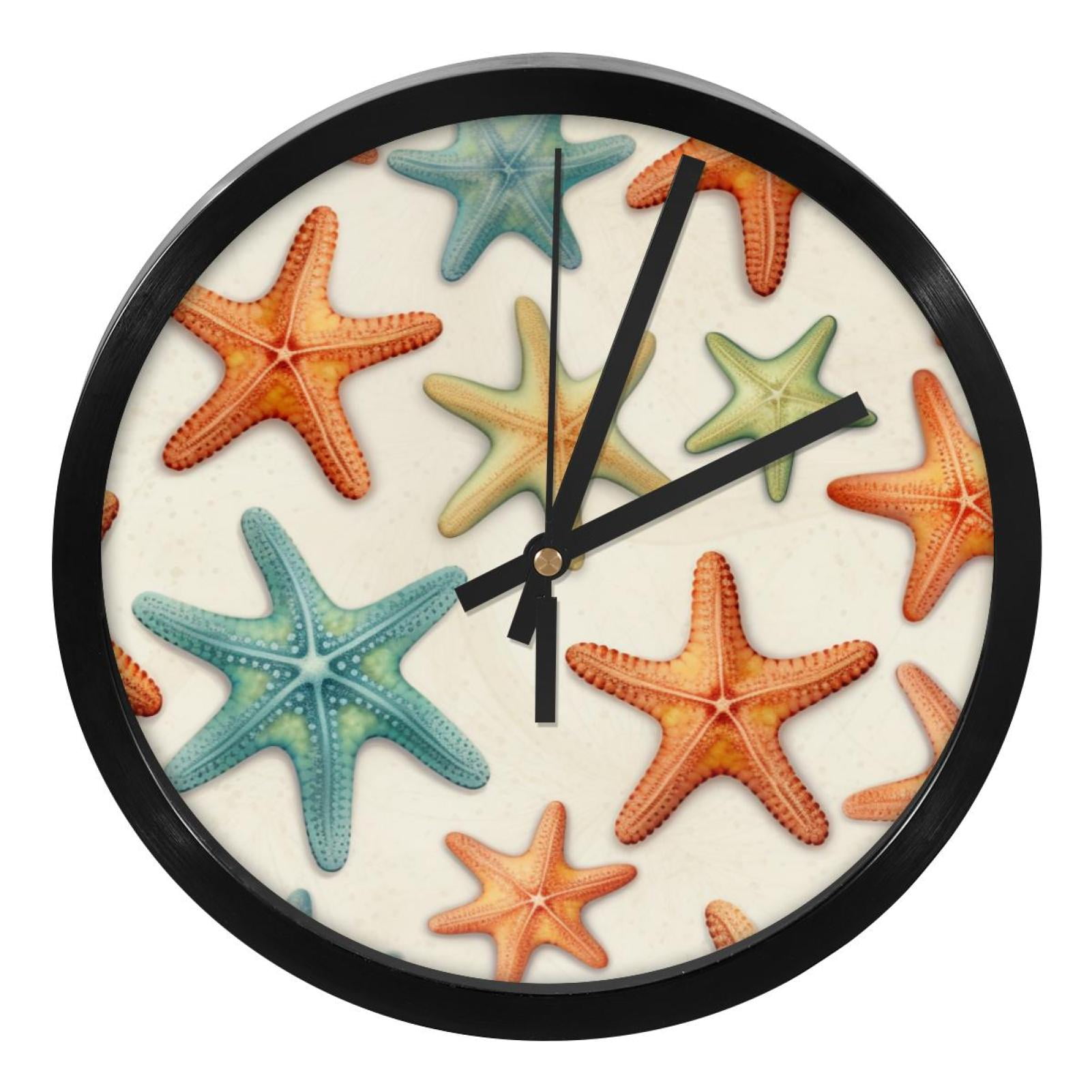 Starfish 9.8 Inches Wall Clock - Silent Round Digital Clock, Battery ...
