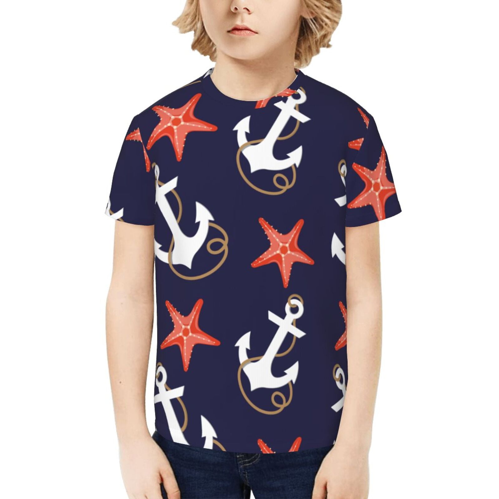 Starfish Anchor Teens Full 3d T-Shirts Short Sleeves Various Patterns ...