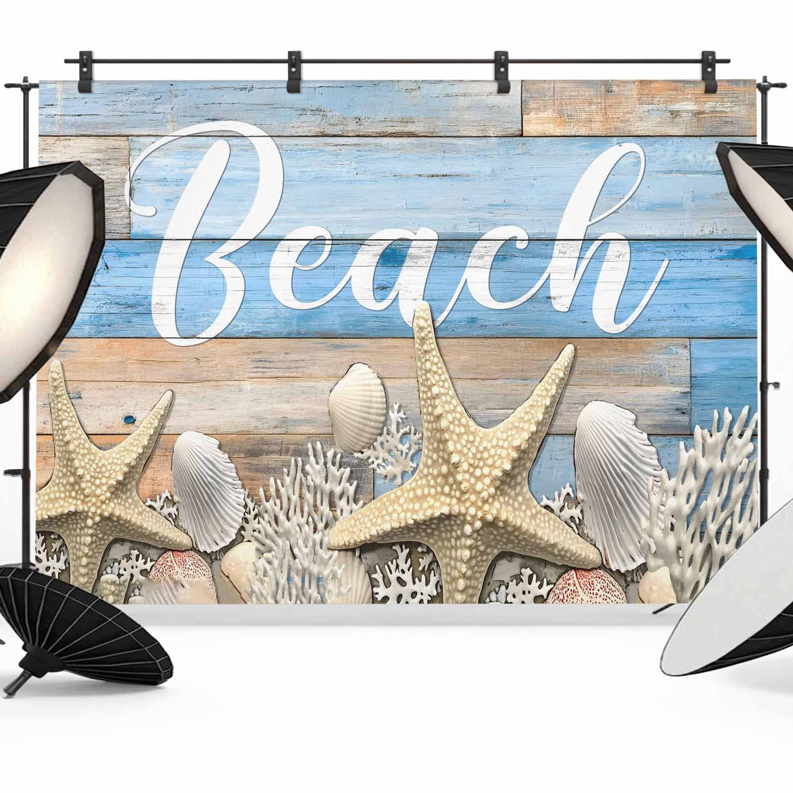 Starfish Backdrop for Photography, Fabric Photo Background Backdrop ...