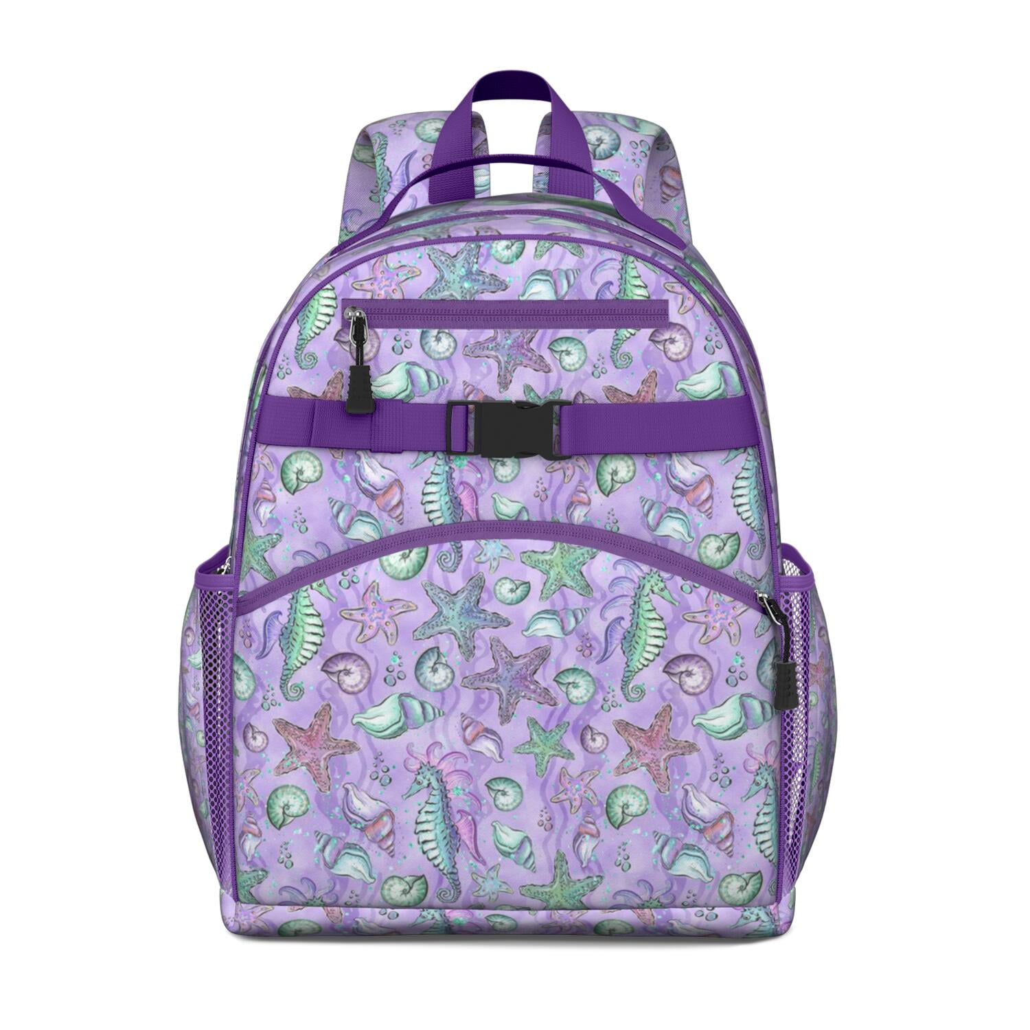 Starfish Beach Backpack with Seashells, Seahorse, Fish, Ocean Creatures ...