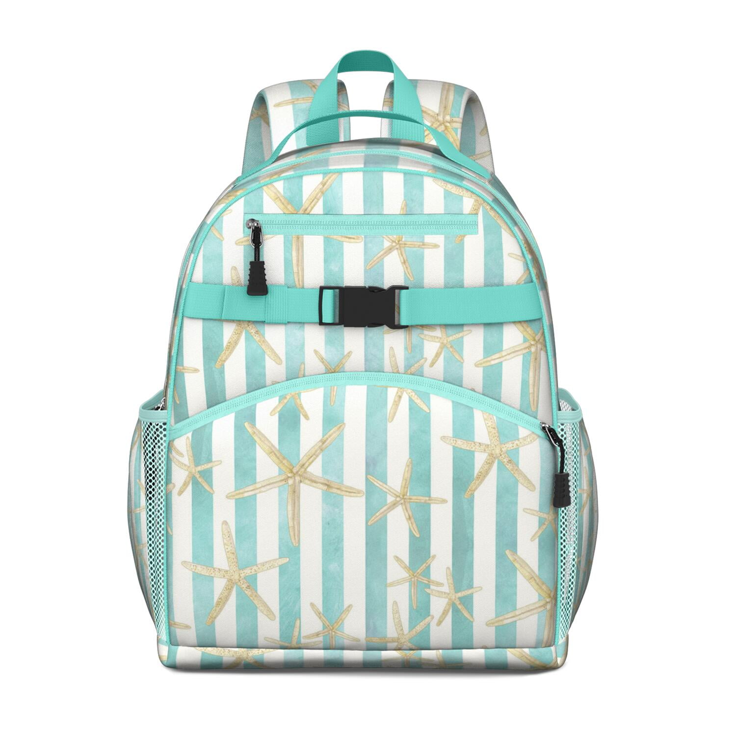 Starfish Beach Backpack with Seashells, Seahorse, Fish, Ocean Creatures ...