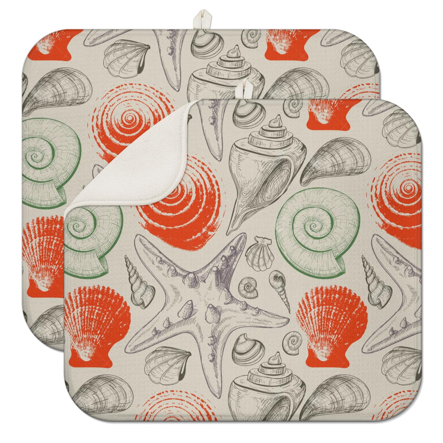 Starfish Beach Coffee Mat For Kitchen Counter Seashells Seahorse Fish ...