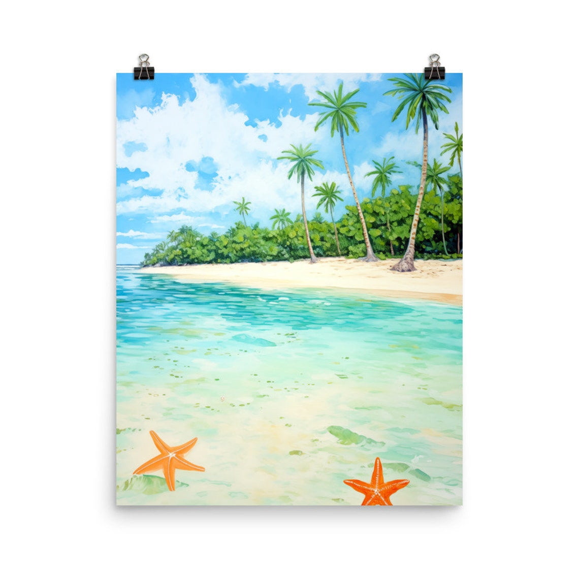 Starfish Beach Print, Tropical Island Wall Art, Panama Coastal Decor ...