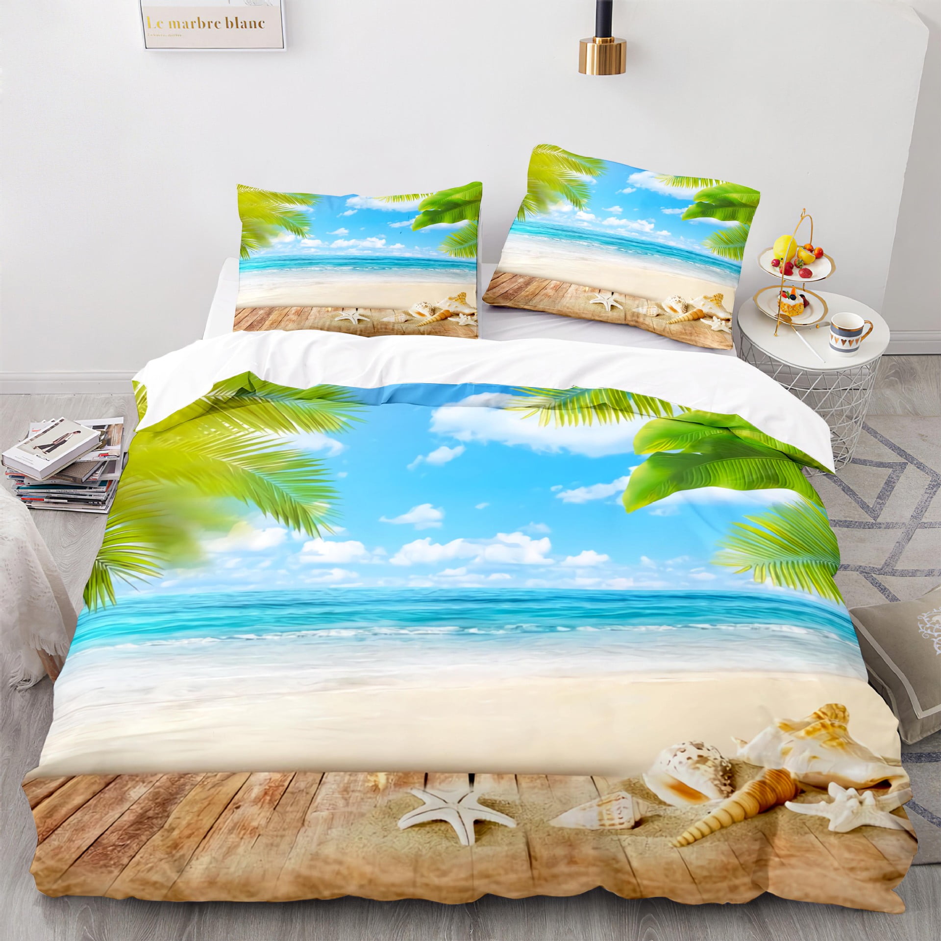 Starfish Bedding Set Boys Ocean Theme Duvet Cover Twin Size, Shell ...