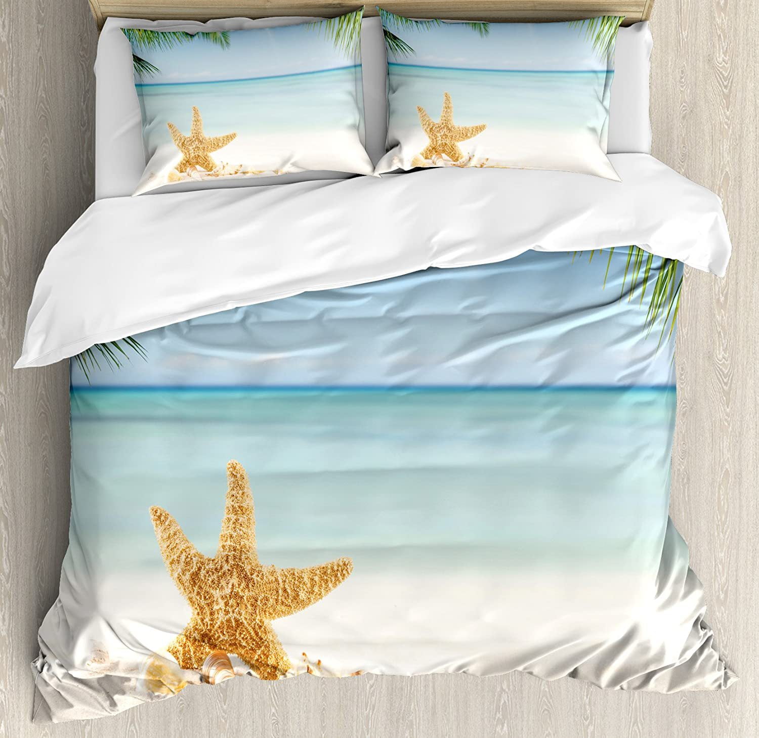 Starfish Bedding Set Boys Ocean Theme Duvet Cover Twin Size, Shell ...