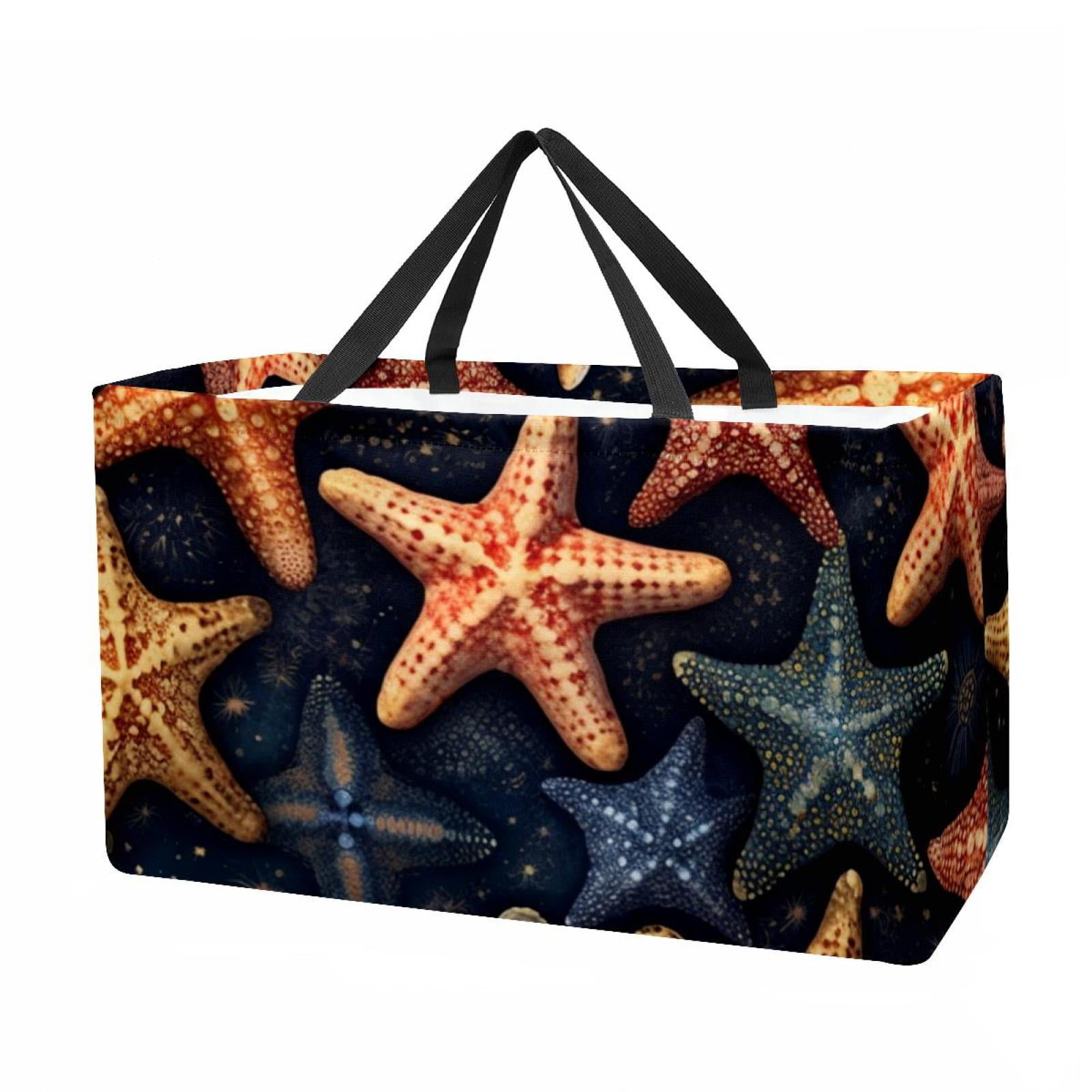 Starfish Collapsible Oxford Cloth Laundry Bag Grocery Bags Shopping Bag ...