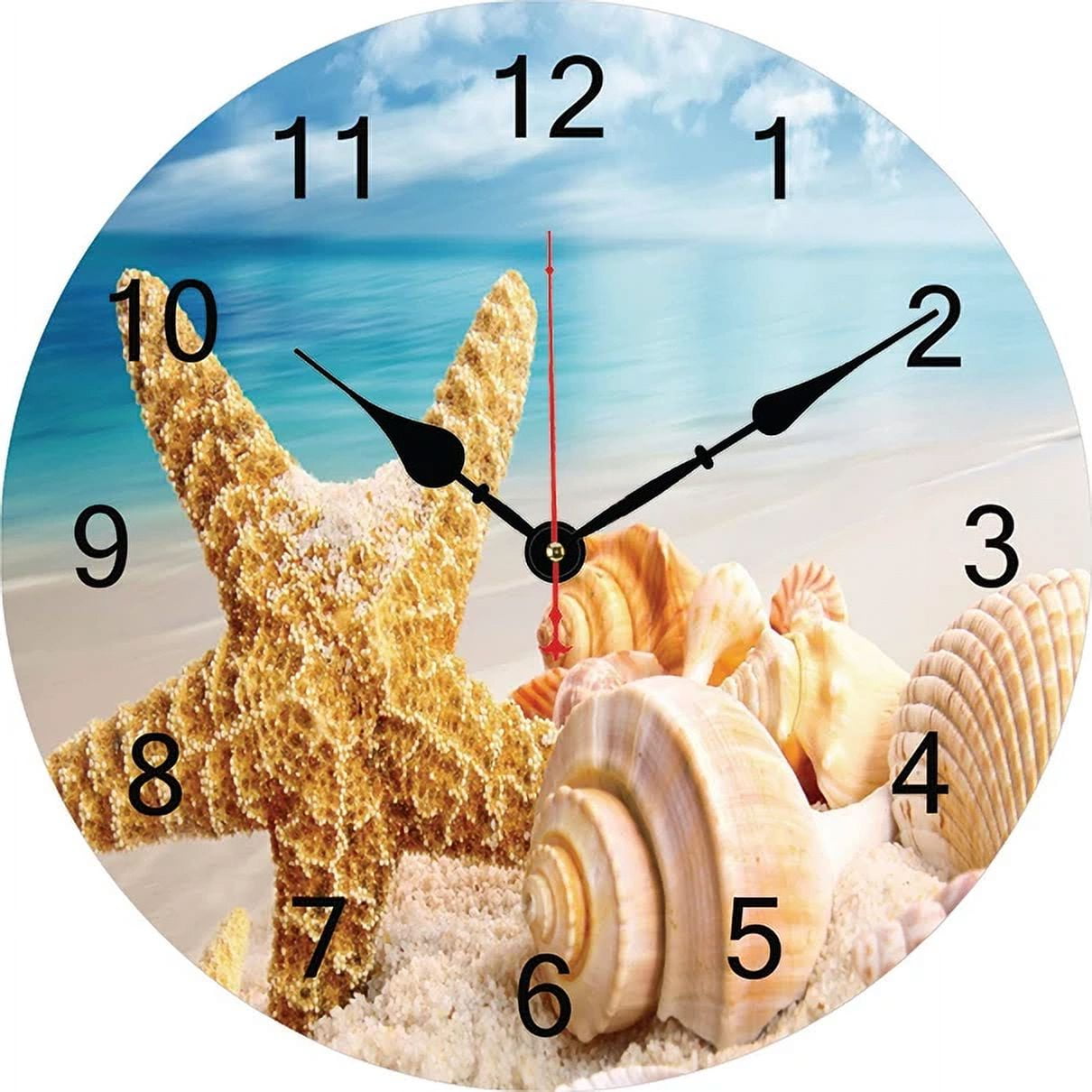 Starfish Conch Beach Wall Clock Modern Design Living Room Bedroom ...