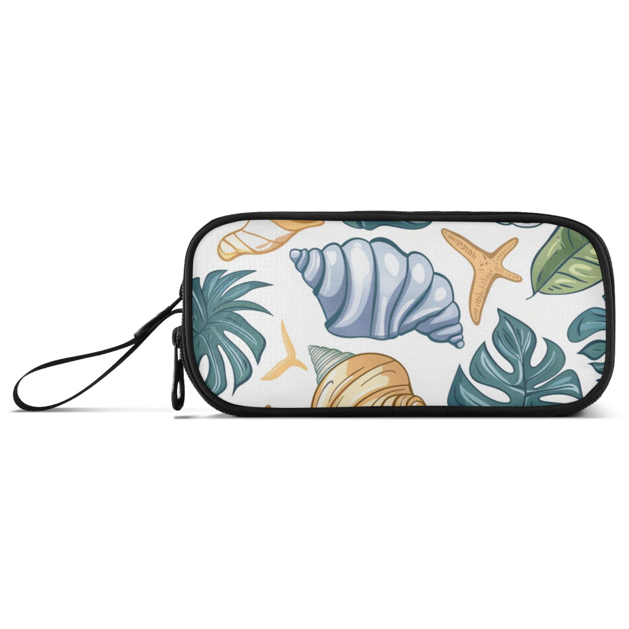 Starfish Conch Palm Leaves Pencil Case Stationary Holder Pen Bag Pencil ...