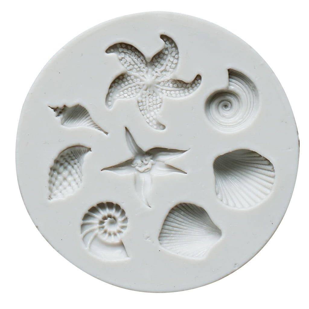 Starfish Conch Seashell Shape Mold for Baking Fondant Chocolate Candy 8 ...