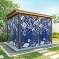 Starfish Coral Shell Outdoor Curtains for Patio, Navy Blue Waterproof ...
