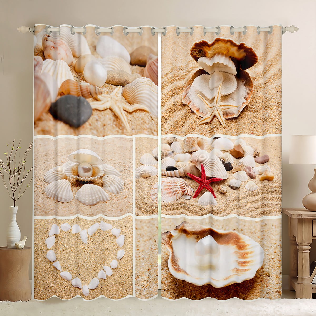 Starfish Curtains & Drapes Beaches Curtains for Women Adults Boys,Blue ...