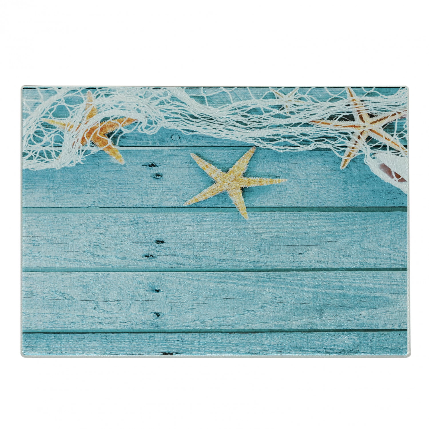 Starfish Cutting Board, Rustic Wood Boards Fishing Net and the Ocean ...