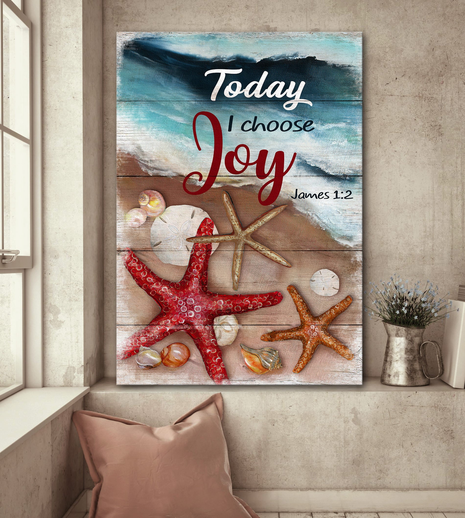 Starfish Drawing, Blue Ocean Painting, Today I Choose Joy - Jesus ...