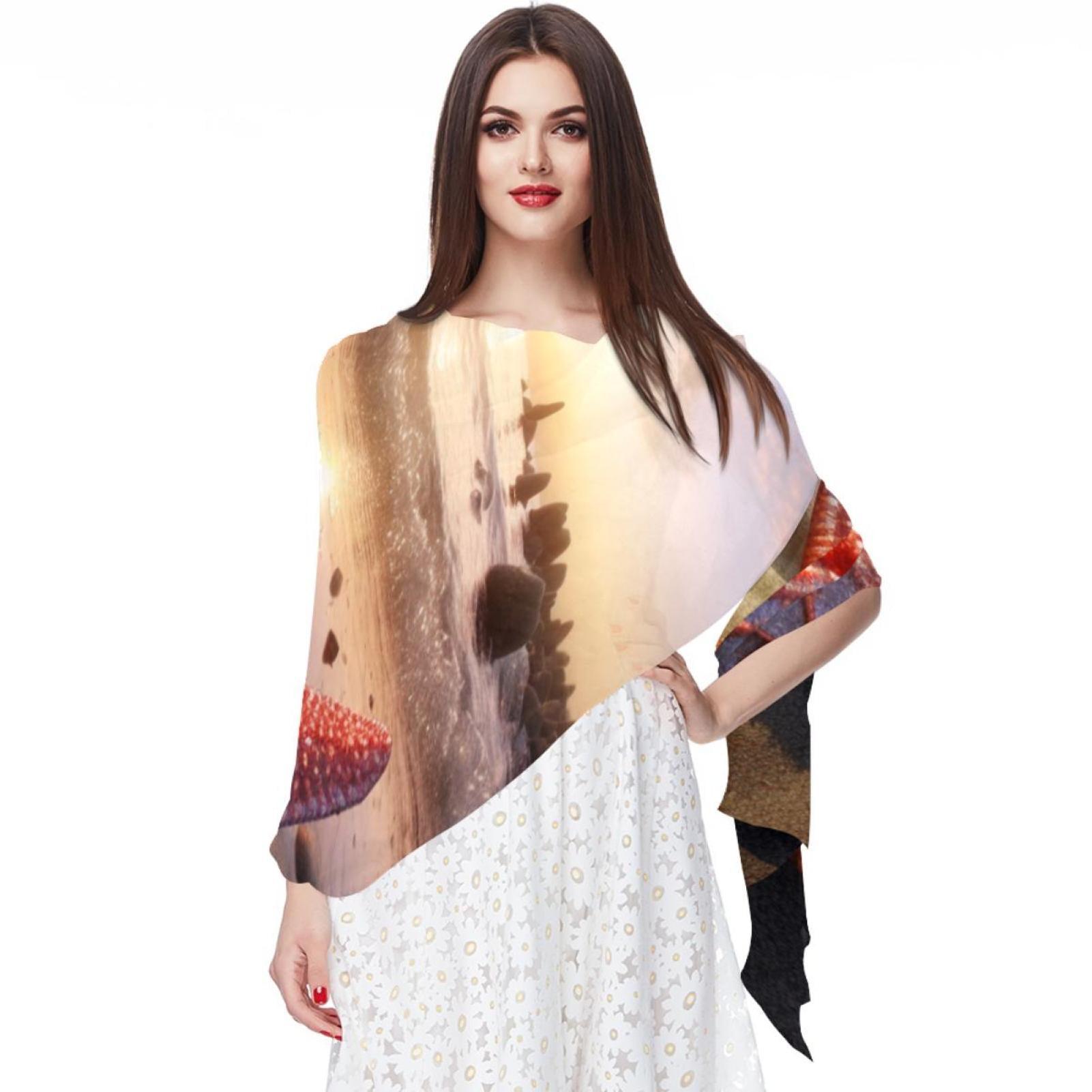Starfish Elegant Chiffon Silk Scarf for Women - Lightweight and ...