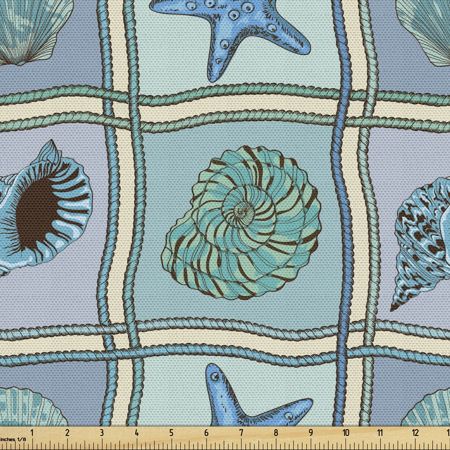 Starfish Fabric by the Yard, Marine Patchwork Style Inspired Pattern ...