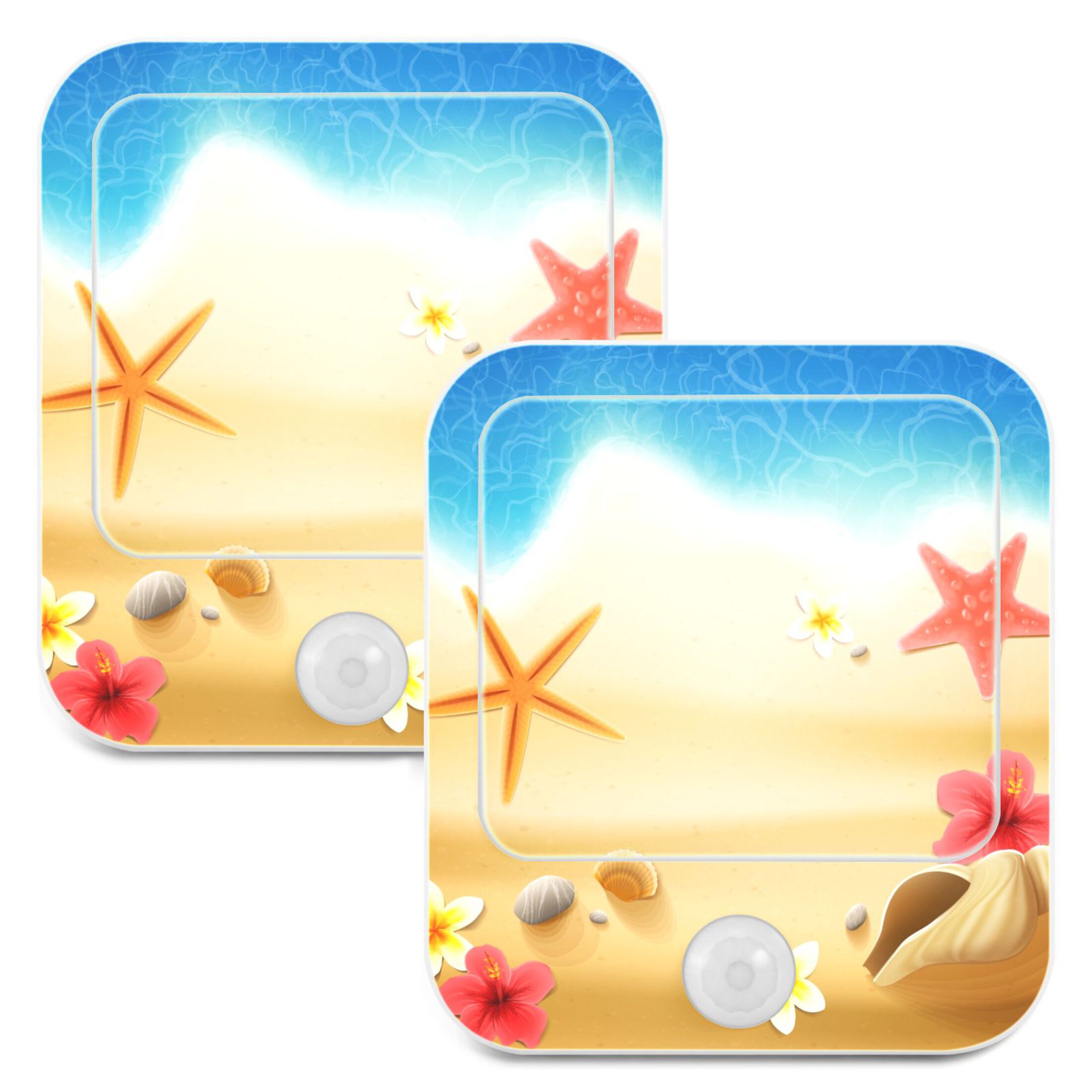 Starfish Flower Beach Shells LED Motion Sensor Night Light Plug into ...