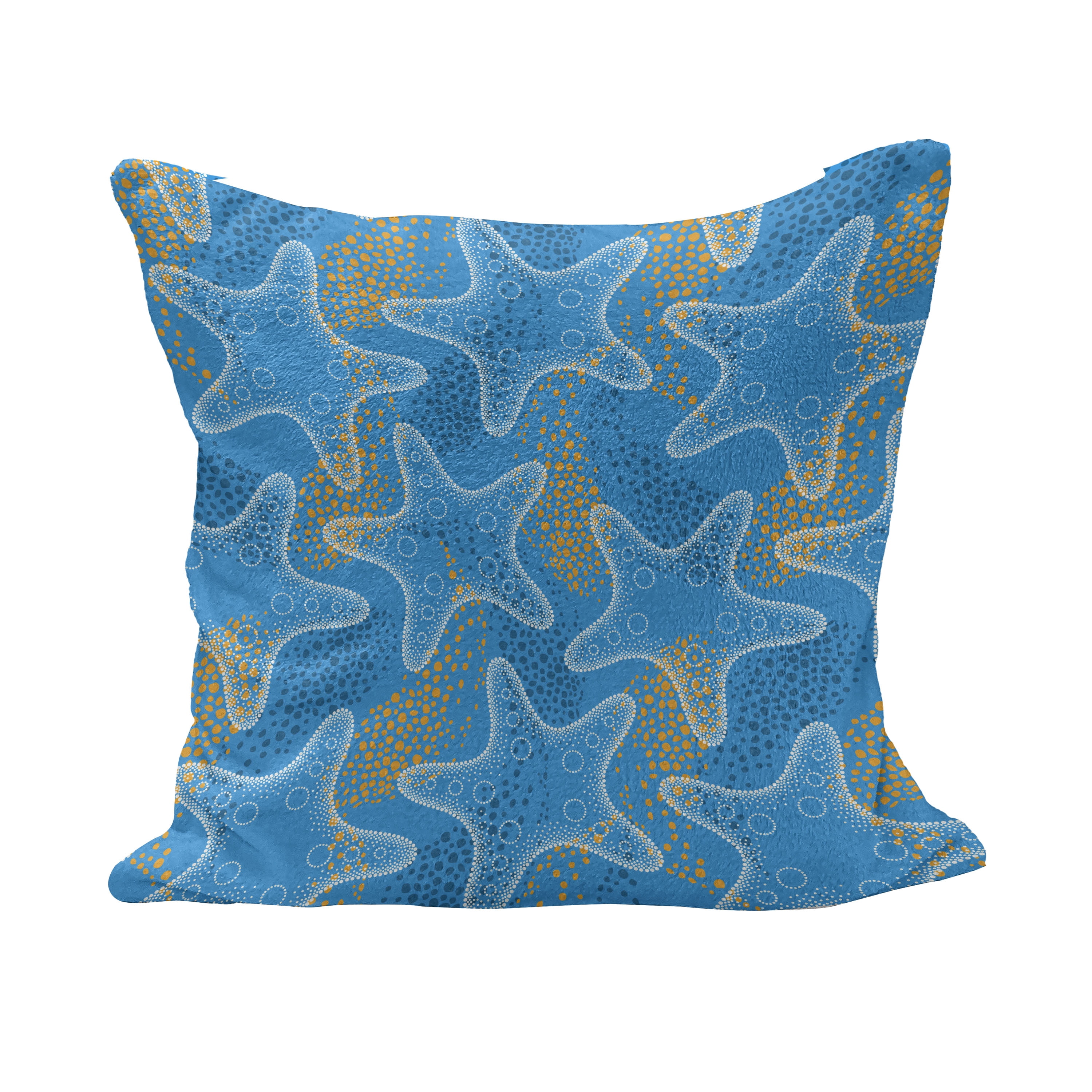 Starfish Fluffy Throw Pillow Cushion Cover, Marine Underwater Life ...