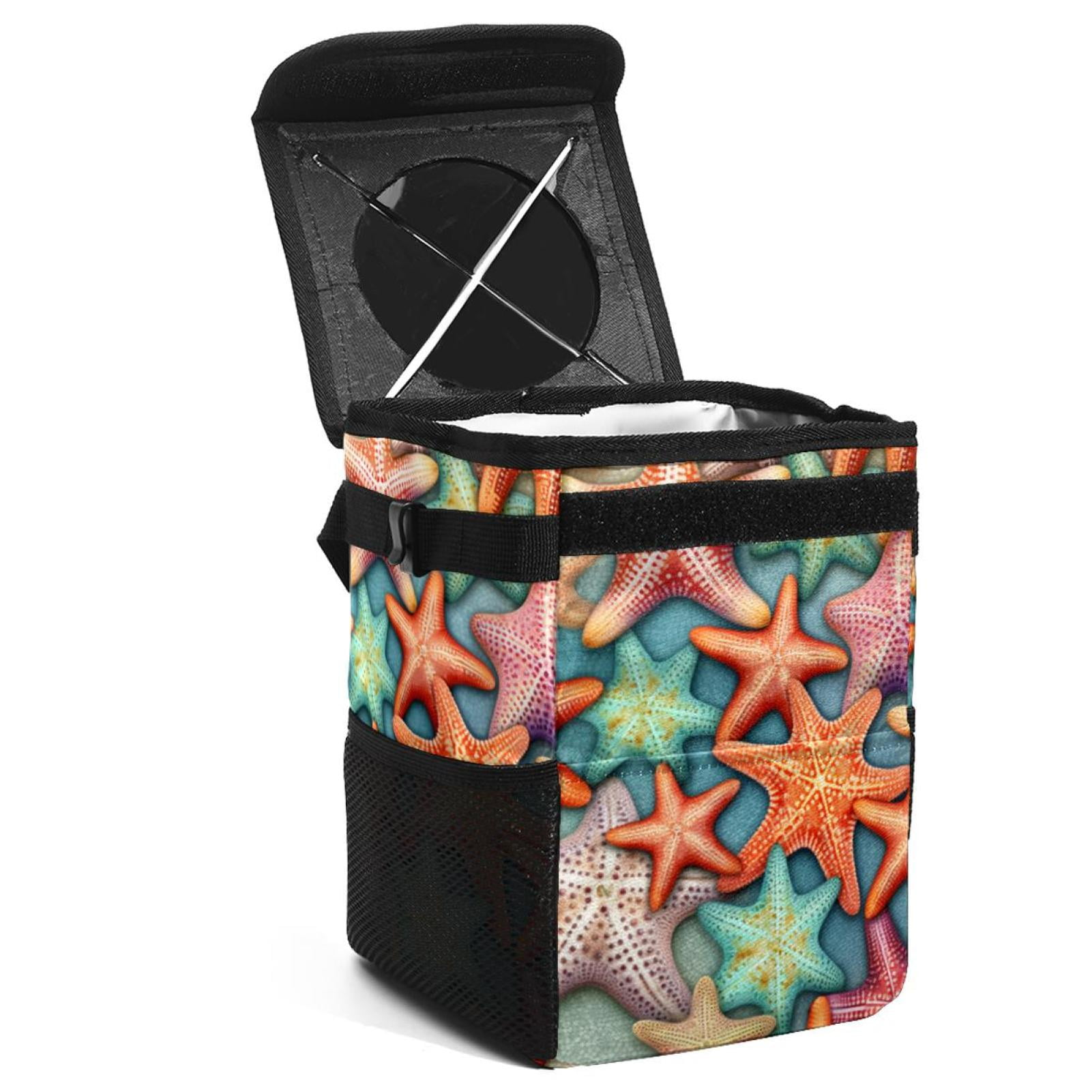 Starfish Foldable Car Trash Can with Lid, Leak-Proof, and Hanging ...