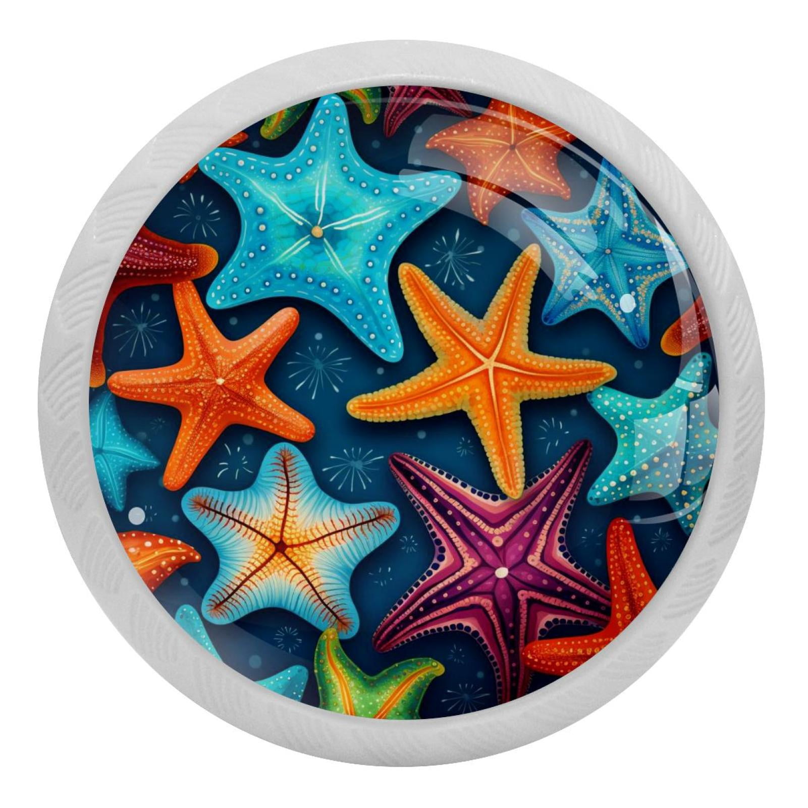 Starfish Glow-in-the-Dark Fluorescent Drawer Pulls with Screws - Round ...