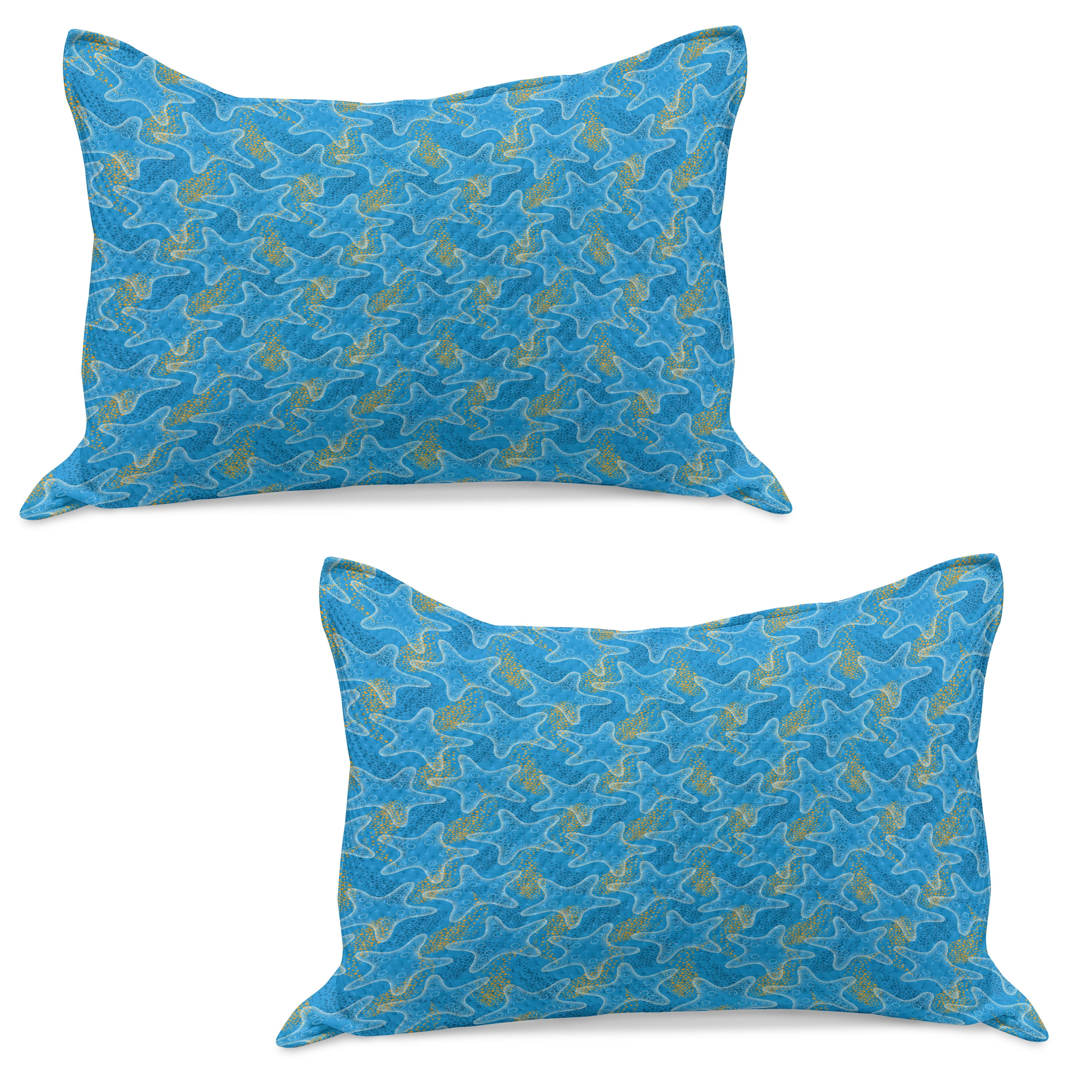 Starfish Knitted Quilt Pillowcover Set of 2, Marine Underwater Life ...
