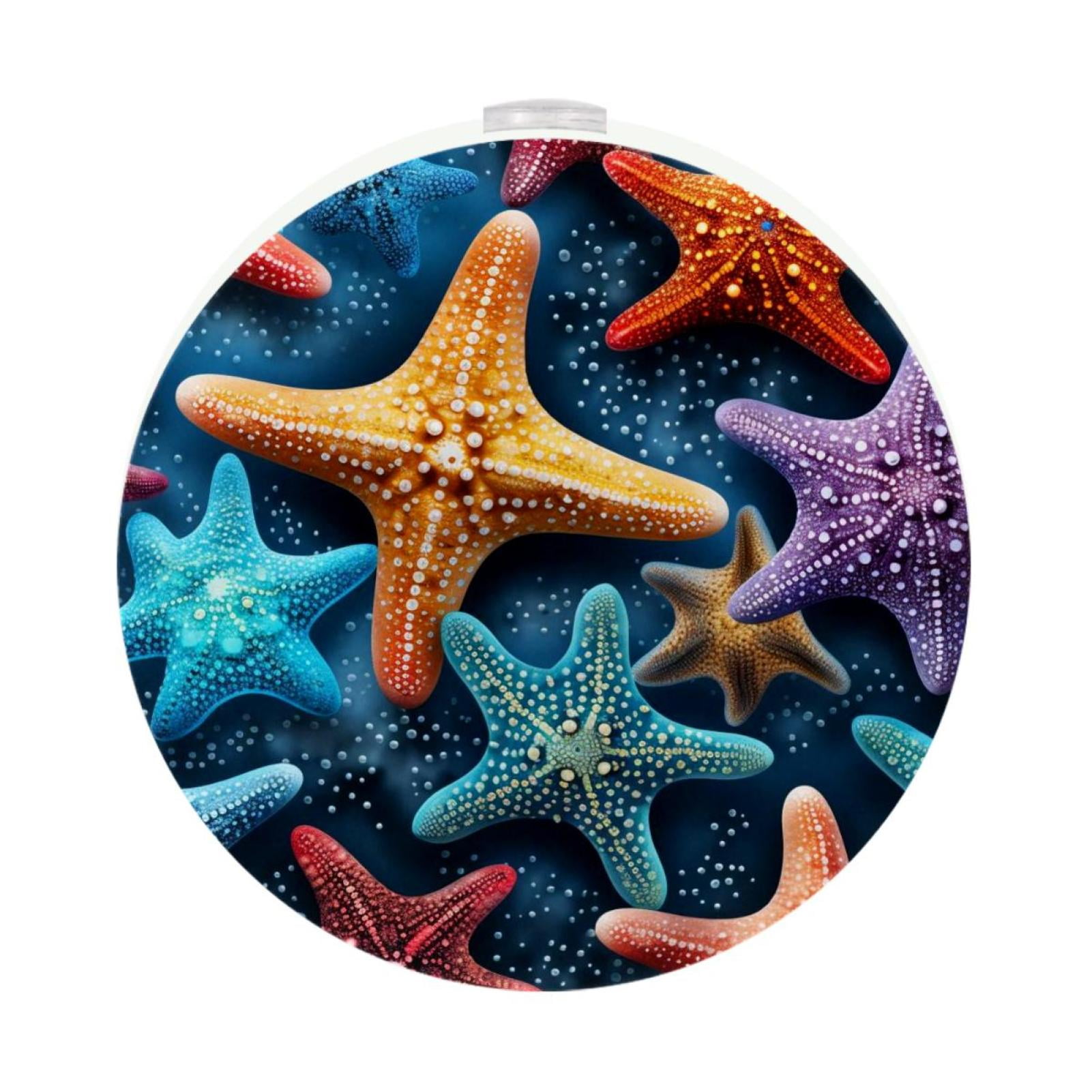 Starfish LED Round Night Light-2PCS for Nursery and Bedroom, Plug-in ...