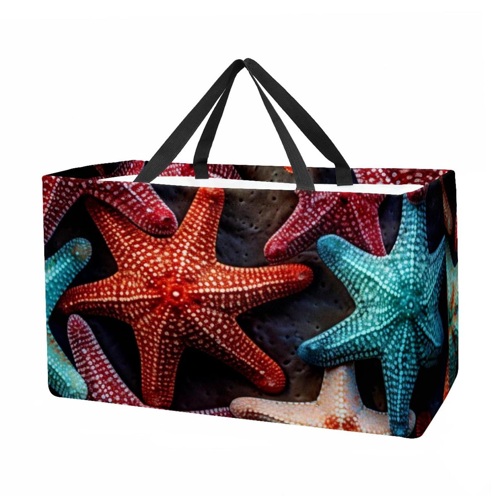 Starfish Large Capacity Reusable Foldable Beach Bag with Collapsible ...