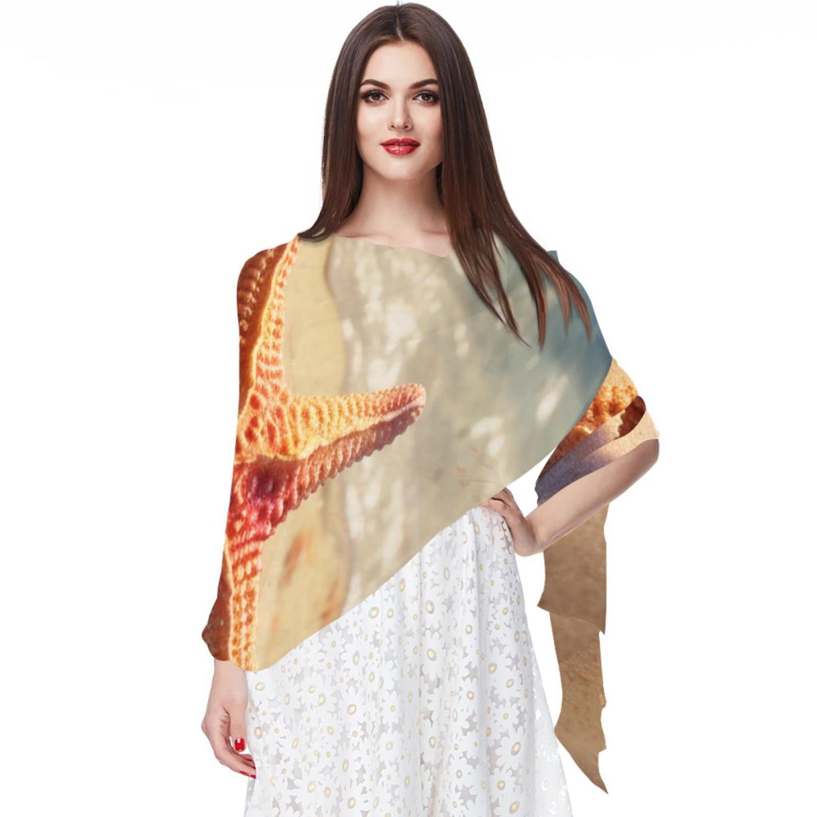 Starfish Light and Breathable Chiffon Yarn Silk scarf for Women ...