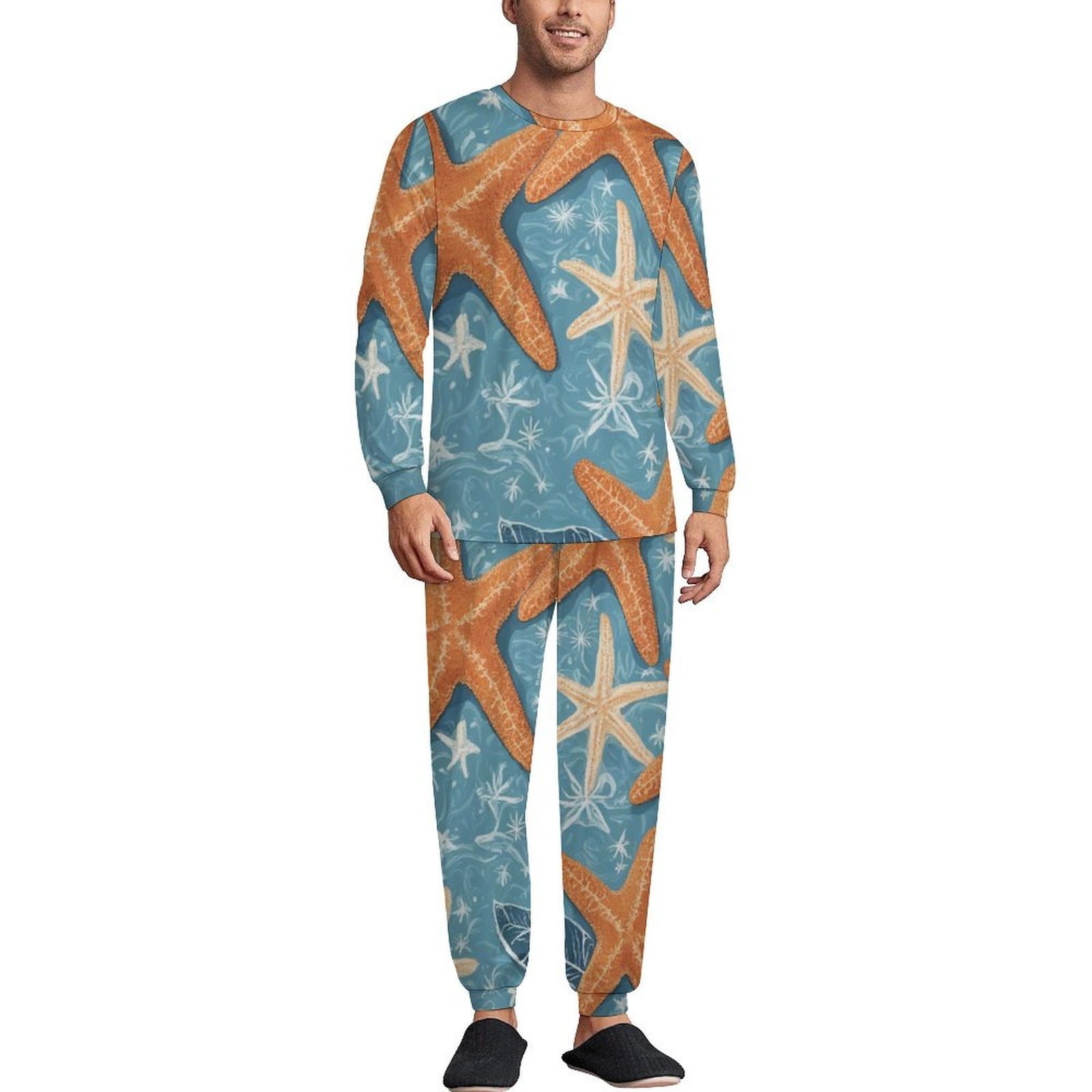 Starfish Men's Pajama Set Sleepwear Pjs Lightweight Long Sleeve ...