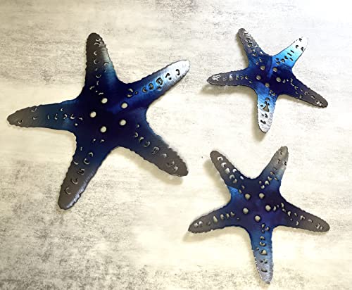 Starfish Metal Art Trio Metal Wall Art Accents Teal Tainted Or Blue ...