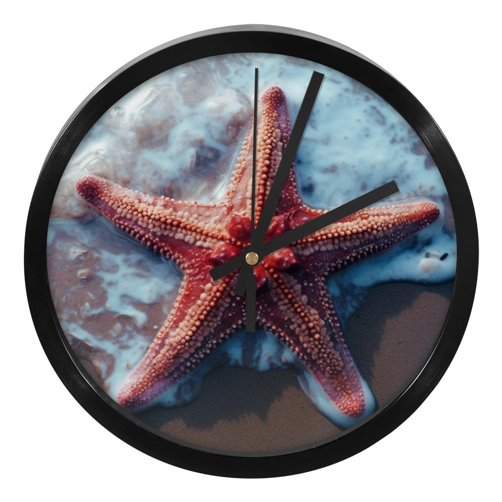 Starfish Modern Wall Clock, 9.8 Inches, Silent Non-Ticking Round ...
