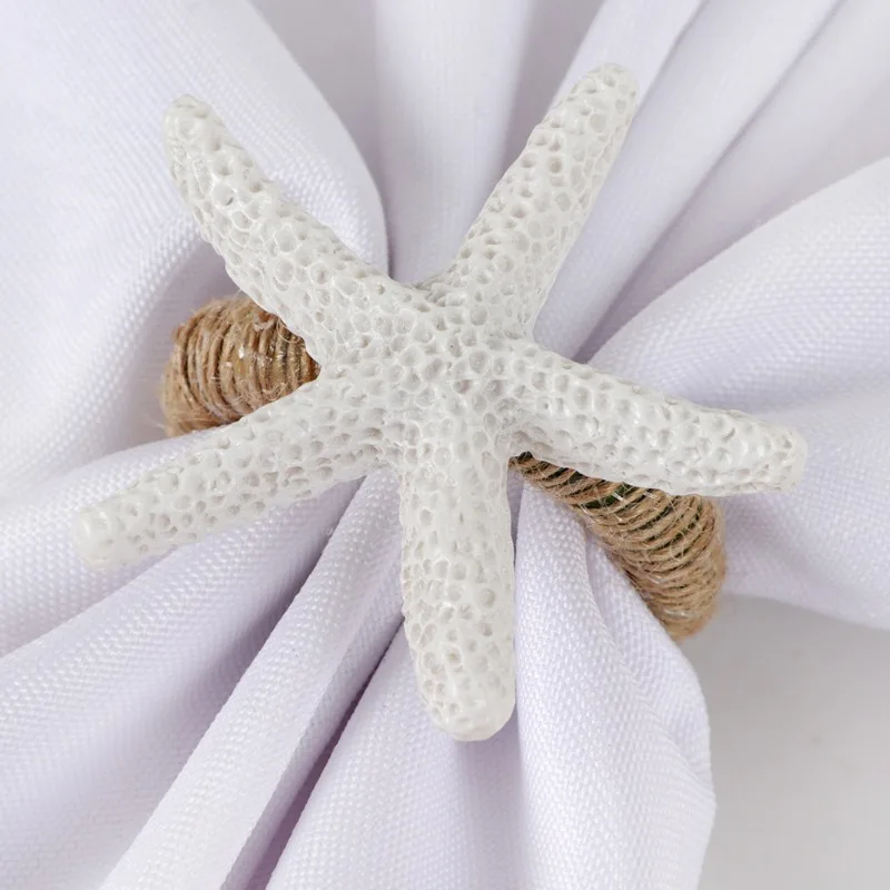 Starfish Napkin Rings White Color Ocean Coastal Nautical Summer Wedding ...