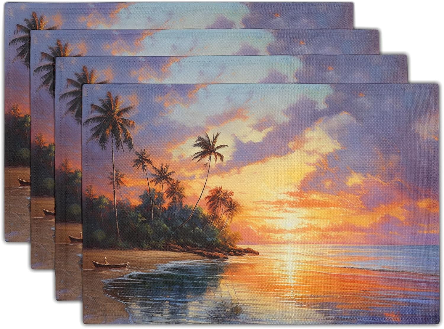 Starfish Placemats Set of 4 - Tropical Beach Place Mats 12x18 Inch ...