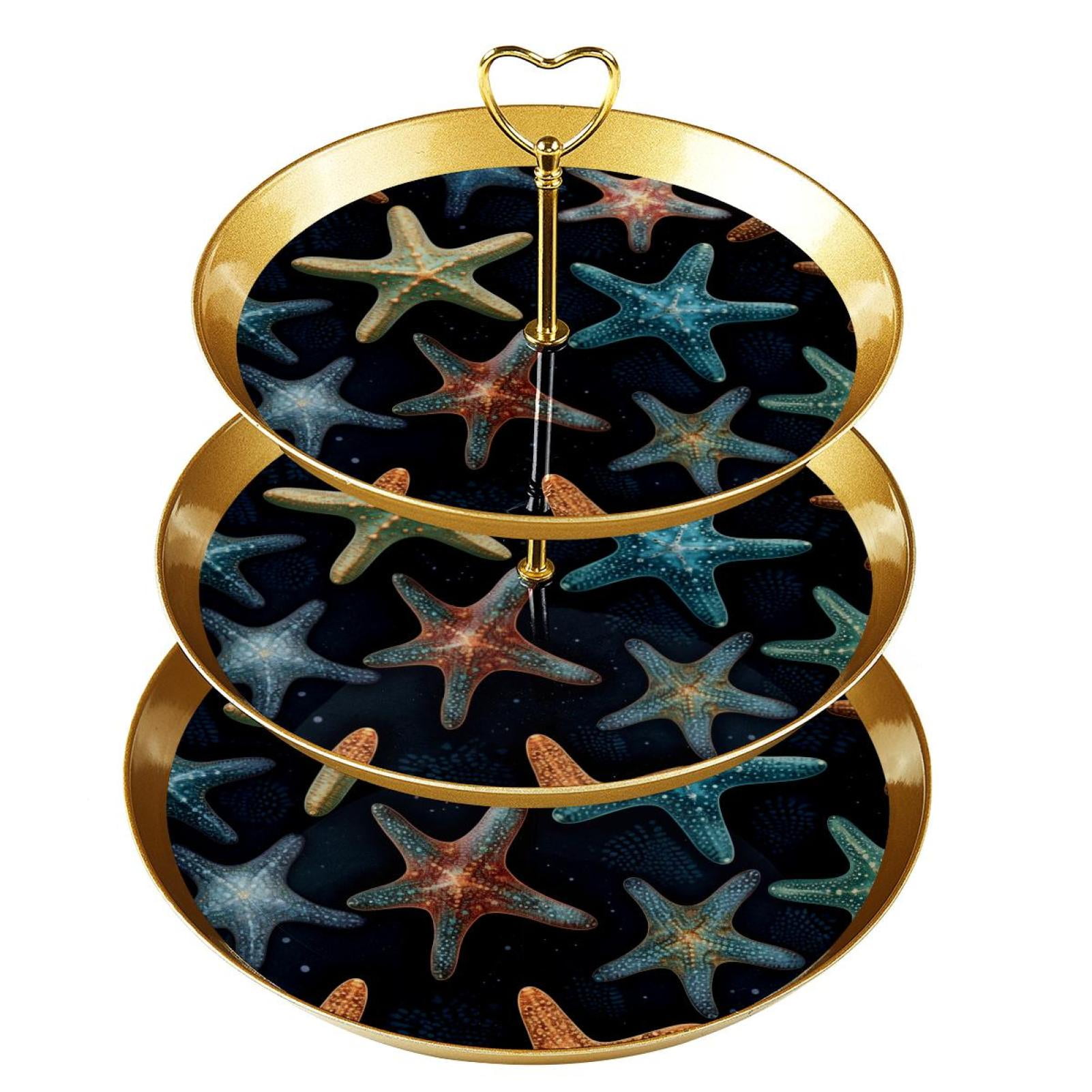 Starfish Plastic Discs Dessert Table Holder with Iron Pillars - Elegant ...