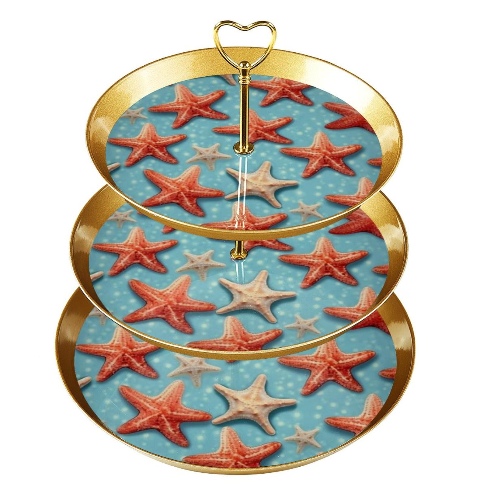 Starfish Plastic Discs and Iron Pillar Dessert Table Stand | 32cm ...