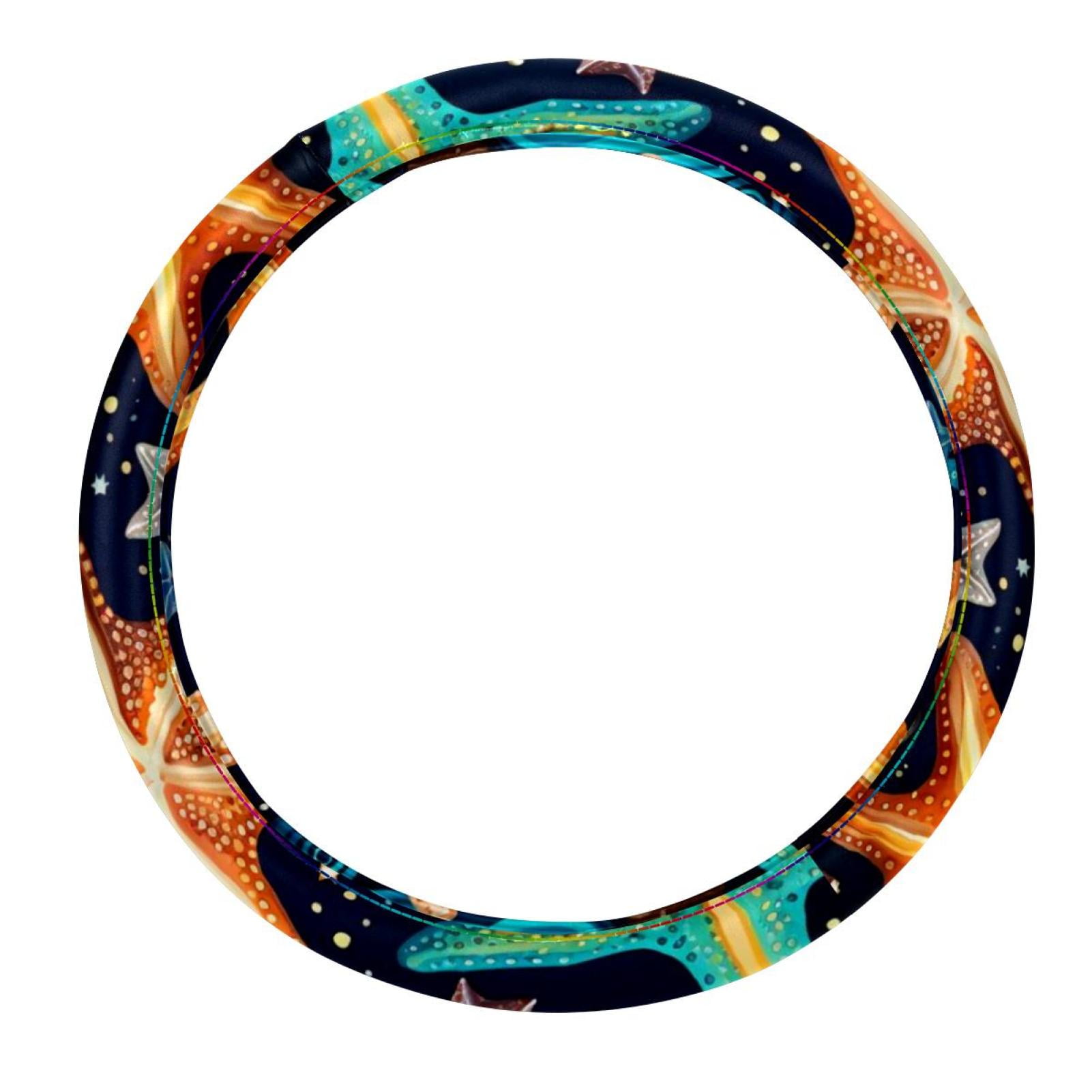 Starfish Printed 14.5 Inch PVC Leather Car Wheel Covers Steering Wheel ...