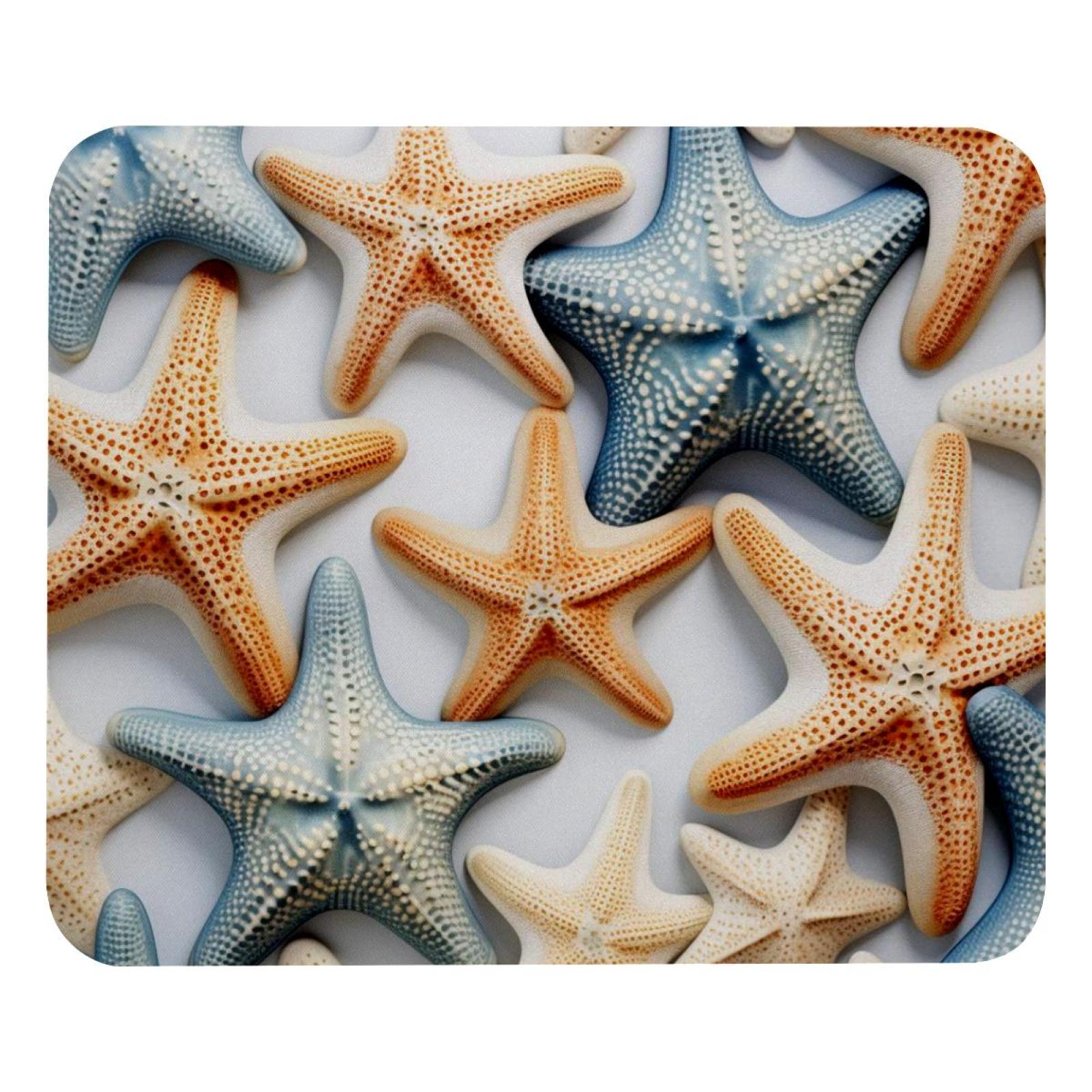 Starfish Printed Square Desk Pad, 8.3x9.8 Inch Non-Slip Rubber Bottom Gaming Mousepad, Desk Mat ...