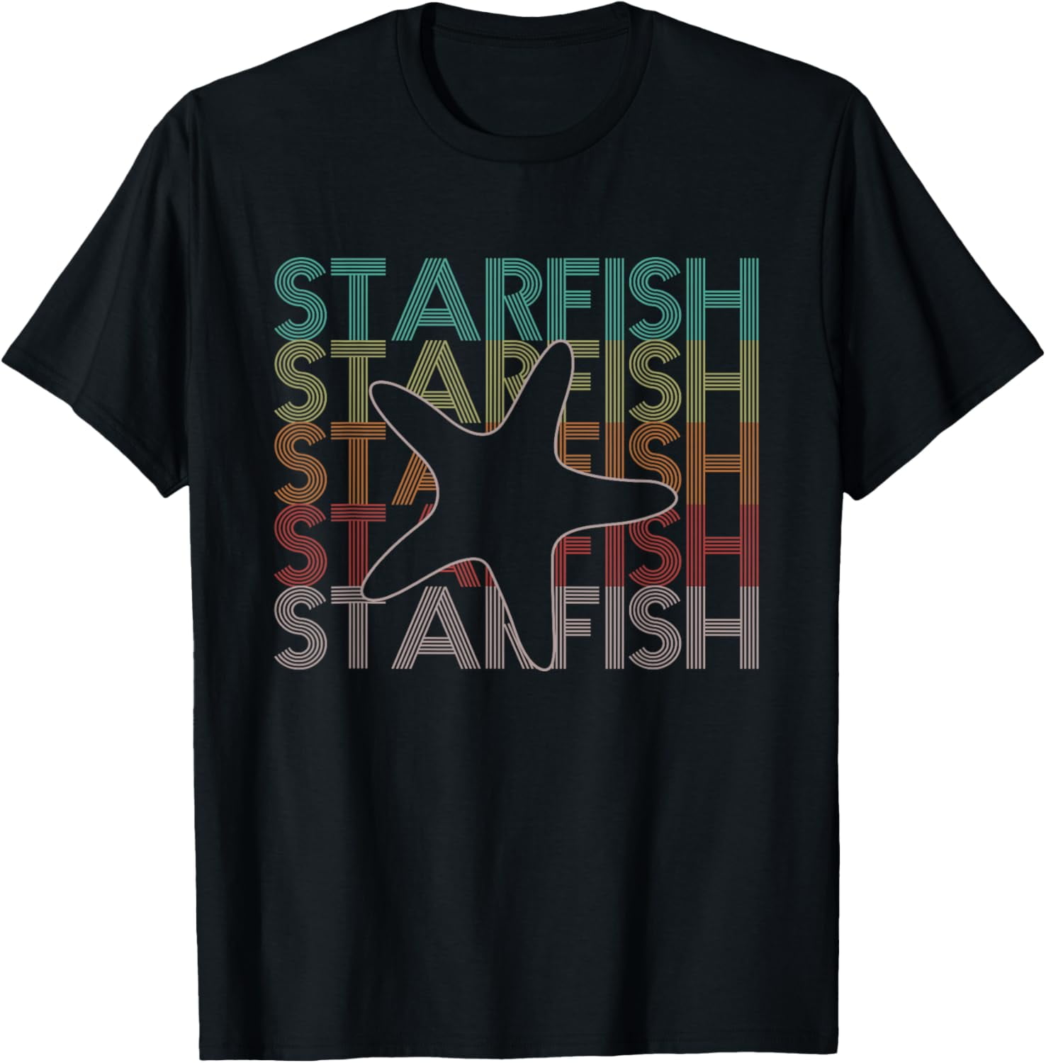 Starfish Retro Style 70s 80s Vintage Starfish Lover T-Shirt men and ...