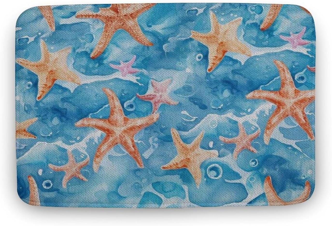 Starfish Rug, Marine Life Rugs, Ocean Elements Area Rug, Watercolor ...