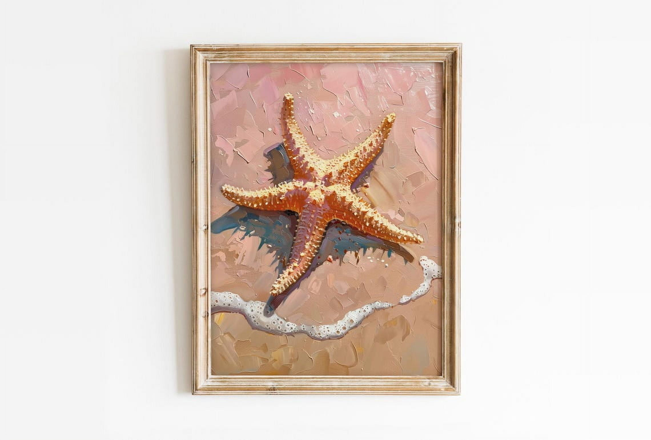 Starfish On Sand Wall Art, Trendy Coastal Poster, Preppy Beachy Room ...