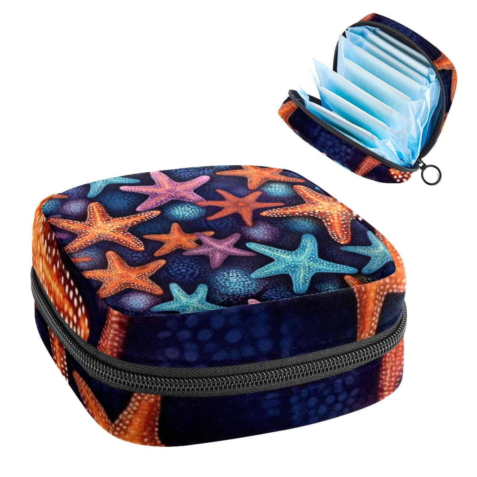 Starfish Sanitary Napkin Pouch Bag with Plush Fabric, Sponge, and ...