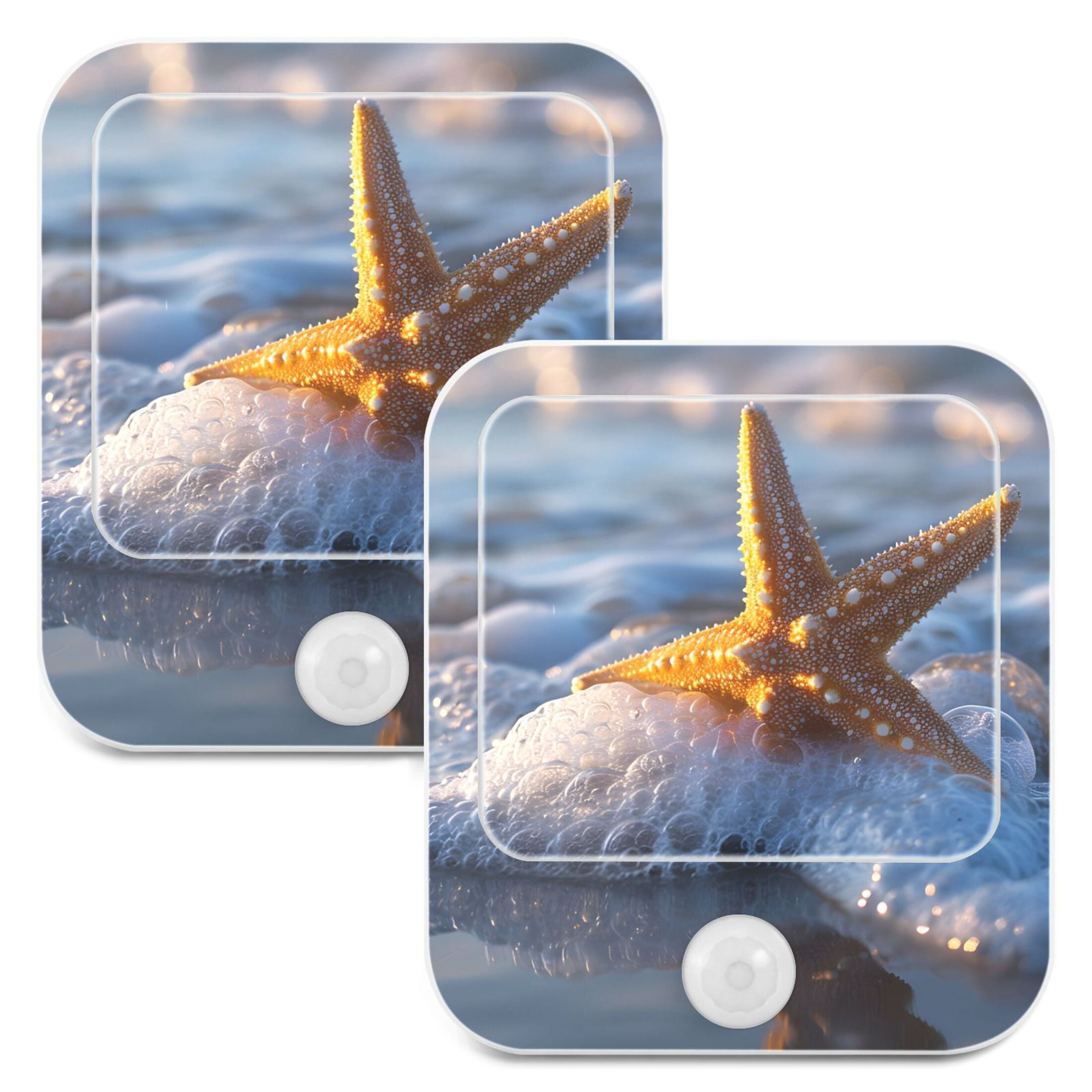 Starfish on Sea Beach 2 Pack LED Motion Sensor Night Light Plug into ...
