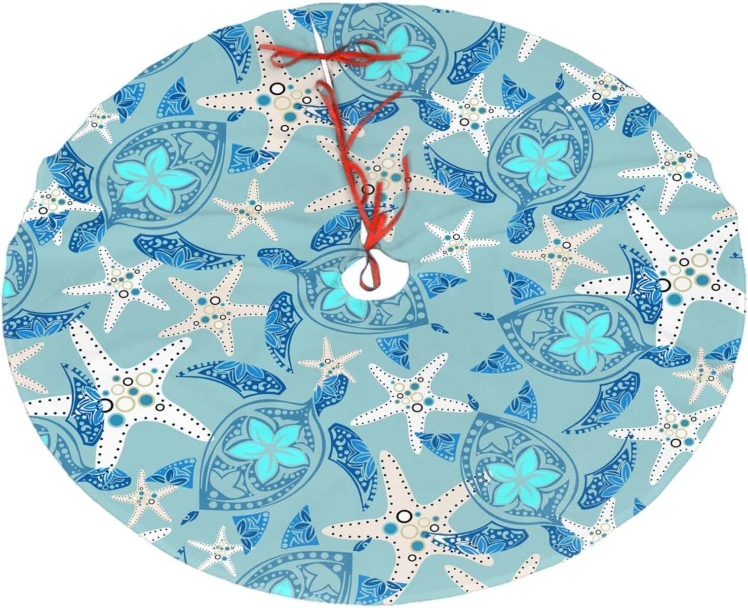 Starfish Sea Turtle Christmas Tree Skirt Beach House Christmas Tree ...