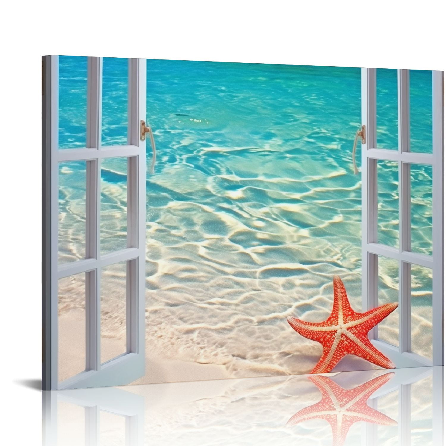 Starfish Seashell Beach Bathroom Wall Art Coastal Beach Pictures Wall ...